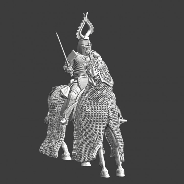 3D Printable Mounted Teutonic Order Knight - crested helmet by Northern ...