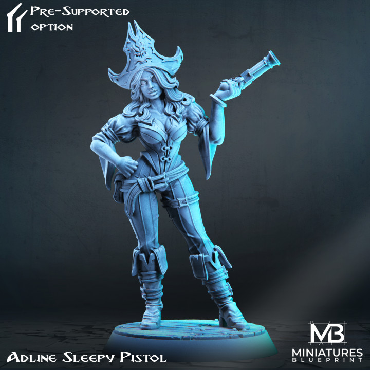 3D Printable Adline Sleepy Pistol by Miniatures Blueprint