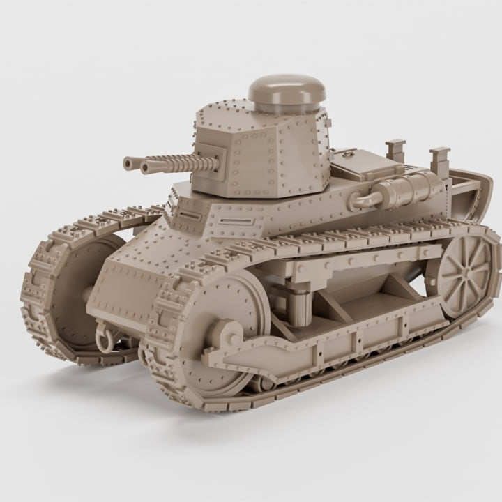 3D Printable FIAT 3000 (Italy, light tank, 1920-1943) by Wargame3d