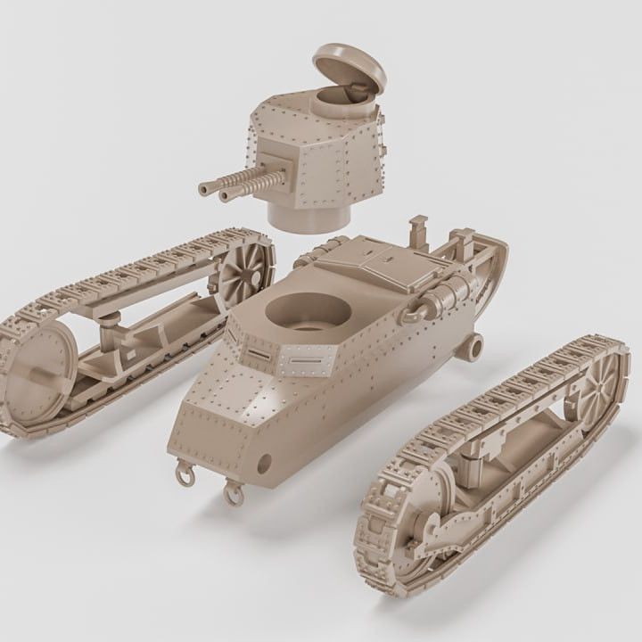 3D Printable FIAT 3000 (Italy, light tank, 1920-1943) by Wargame3d
