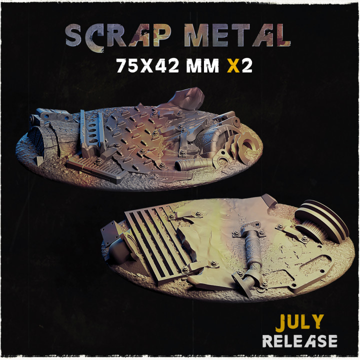 3D Printable Scrap Metal - Bases & Toppers (Big Set+) by Zabavka Workshop