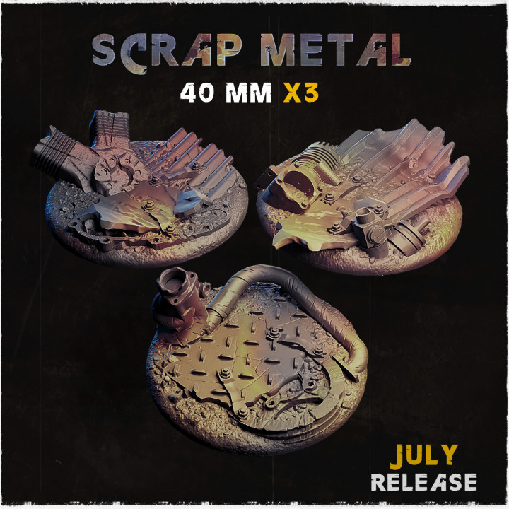 3D Printable Scrap Metal - Bases & Toppers (Big Set+) by Zabavka Workshop