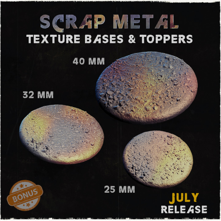 3D Printable Scrap Metal - Bases & Toppers (Big Set+) by Zabavka Workshop