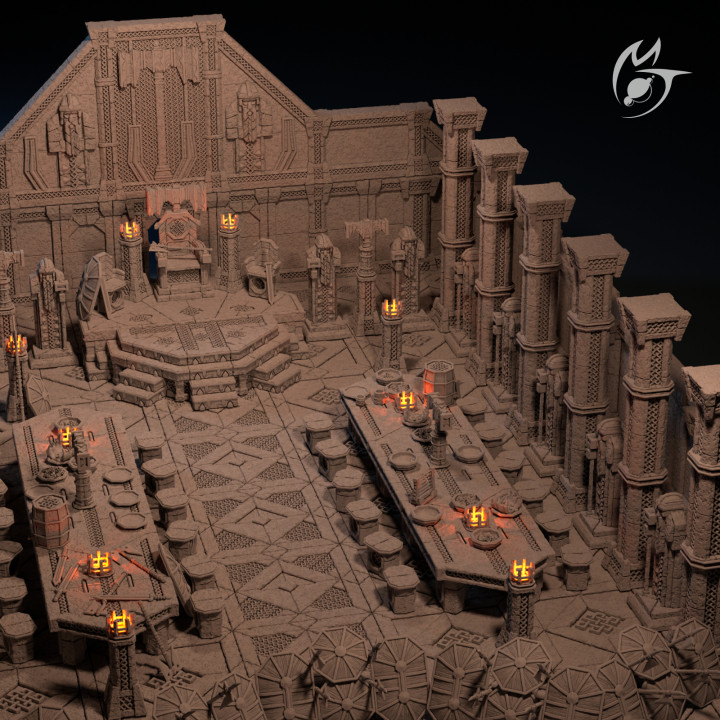 3D Printable Dwarven Throne Room Bundle - modular OpenLOCK Terrain by ...
