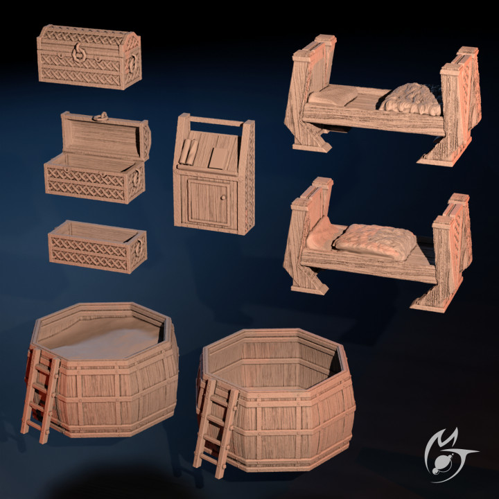 3D Printable Dwarven House Objects & Props by Making Tlon