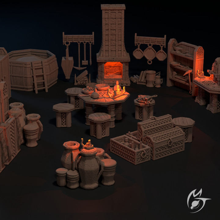 3D Printable Dwarven House Objects & Props by Making Tlon