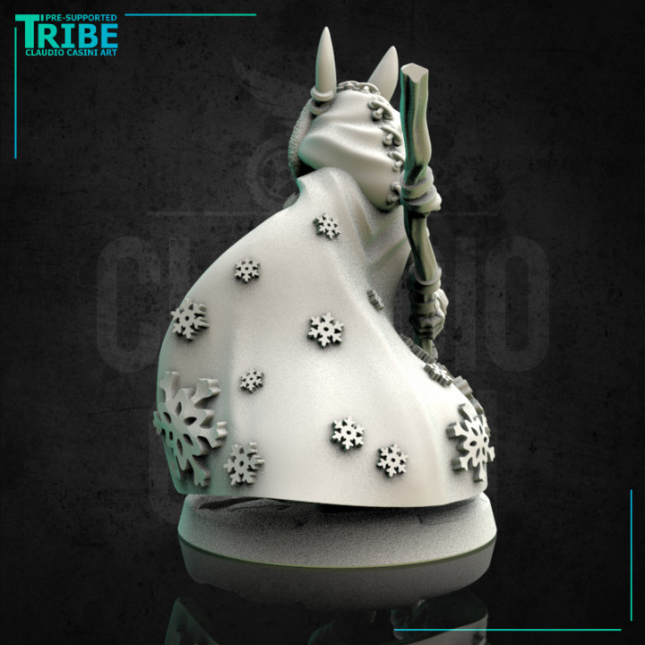 3D Printable (0157) Female rabbitfolk wizard sorceress druid with a ...