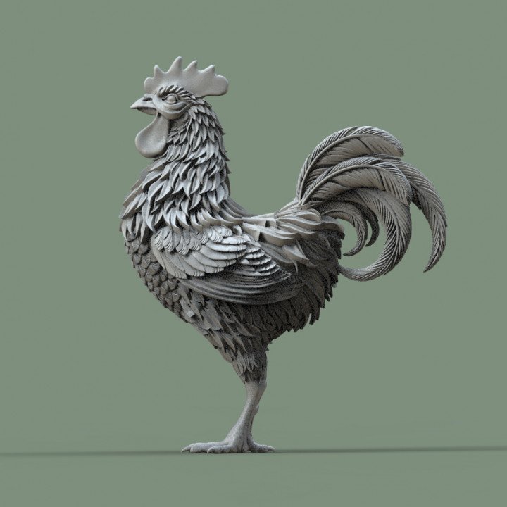 3D Printable rooster statue by Dmitry Tishchenkov