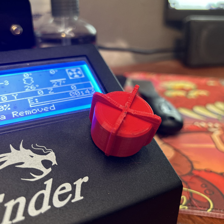 3D Printable Ender knob cover by Ethan M Merrick