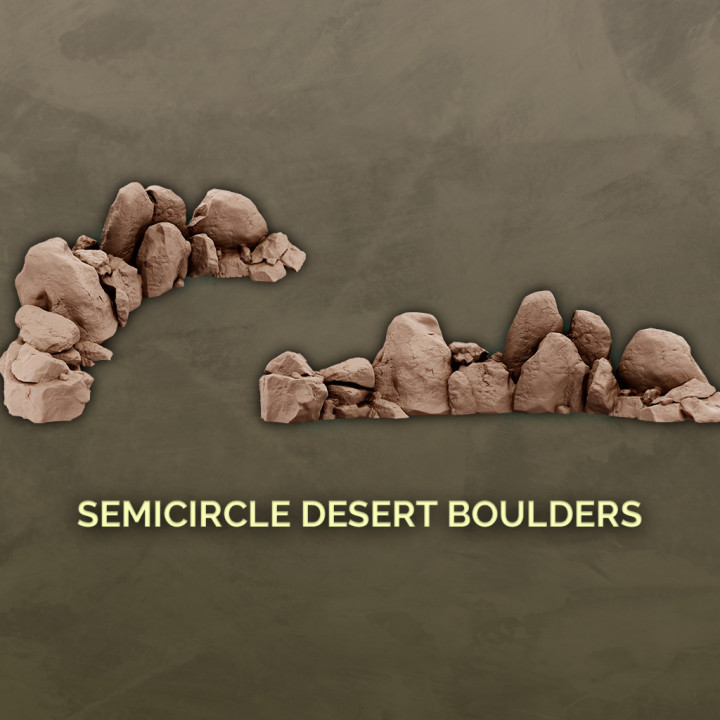 3D Printable Semicircle Desert Boulders by Artificers_Mini
