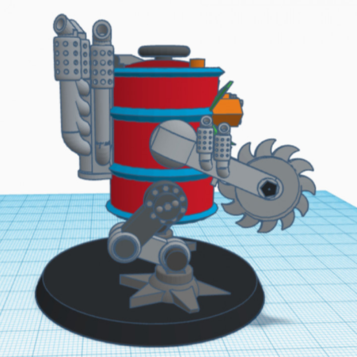 3D Printable scrap oil drum robots by Luis Enrique Galicia