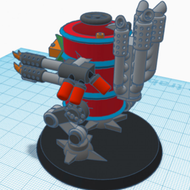 3D Printable scrap oil drum robots by Luis Enrique Galicia
