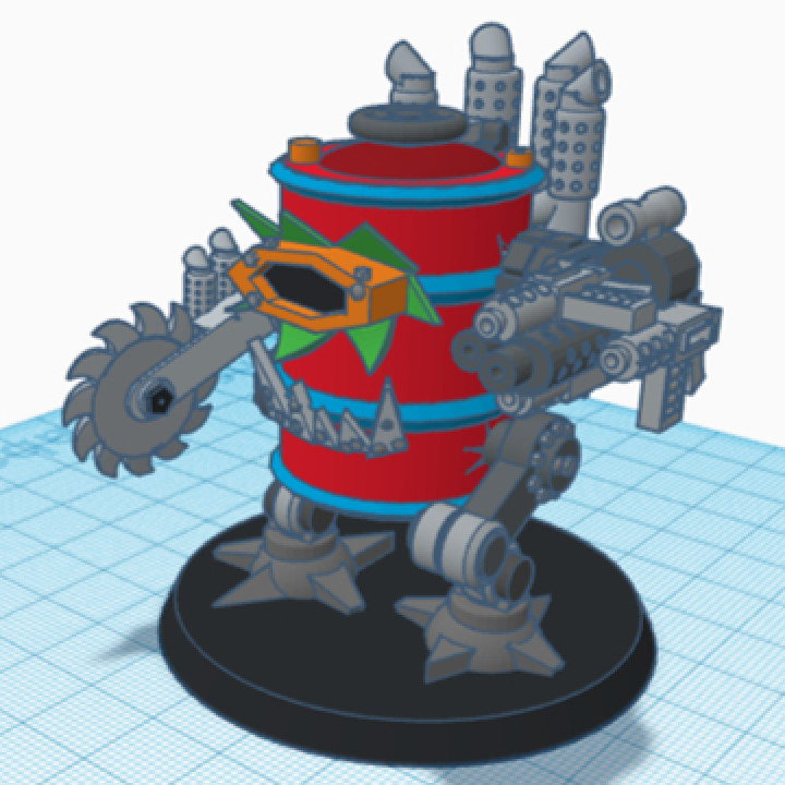 3D Printable scrap oil drum robots by Luis Enrique Galicia