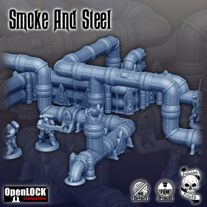 3D Printable Smoke and Steel - Pipes set by Forbidden Prints