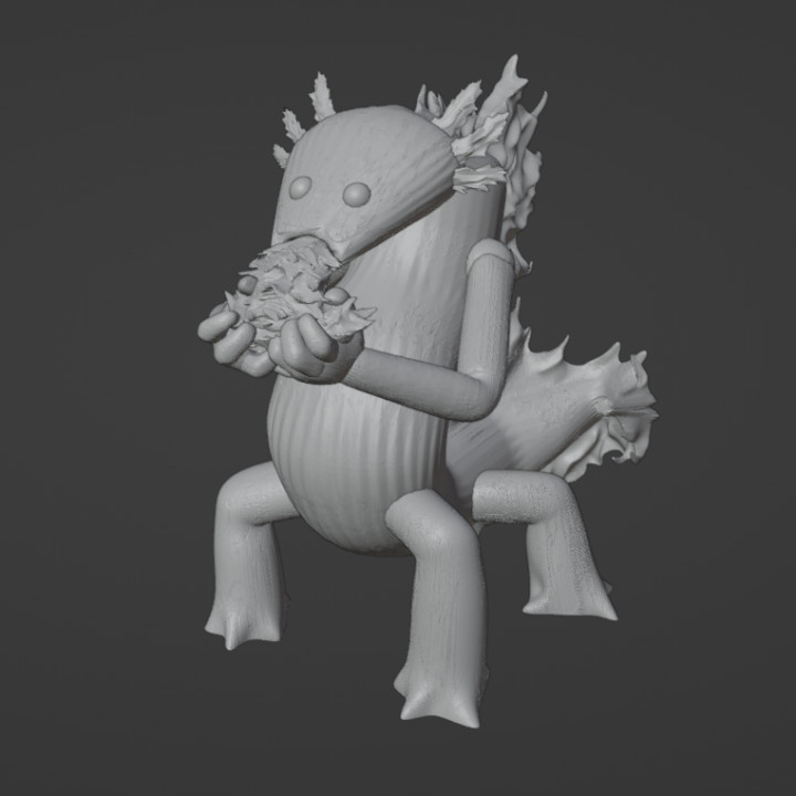 3D Printable Axolotl Salamander FIre Elemental Regiment 1 by Amateur Allies