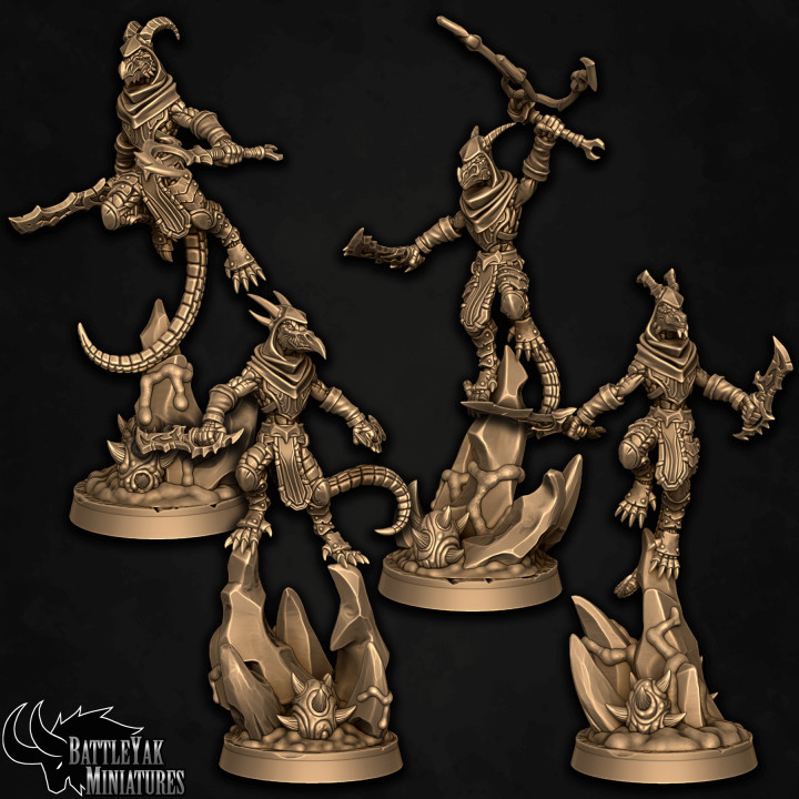3D Printable Drachon Harbinger 4-Pack A by Battle Yak Miniatures