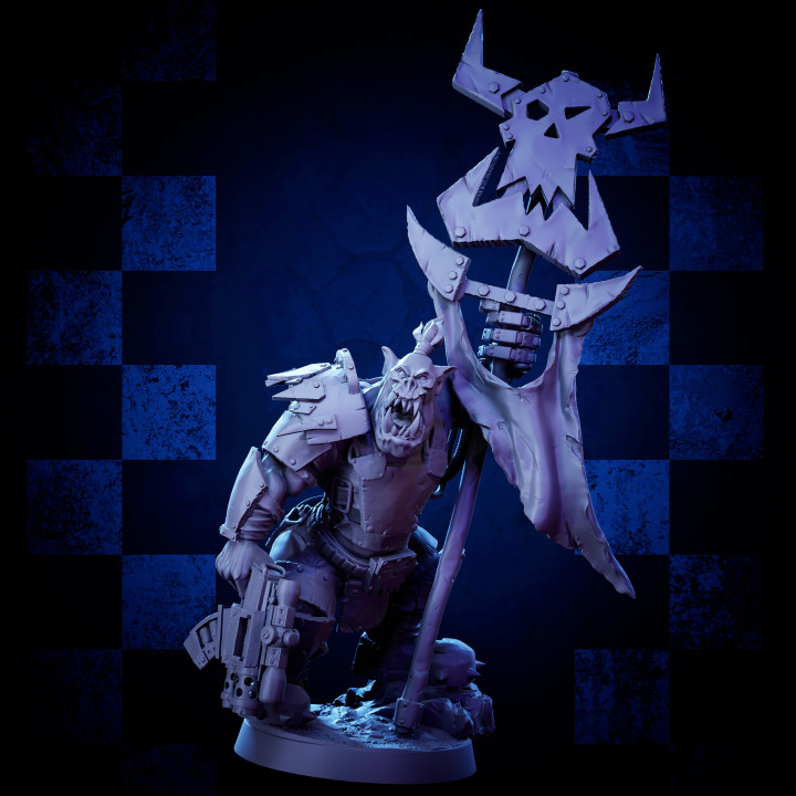 3D Printable MrModulork's Orc Banner Guy by MrModulork