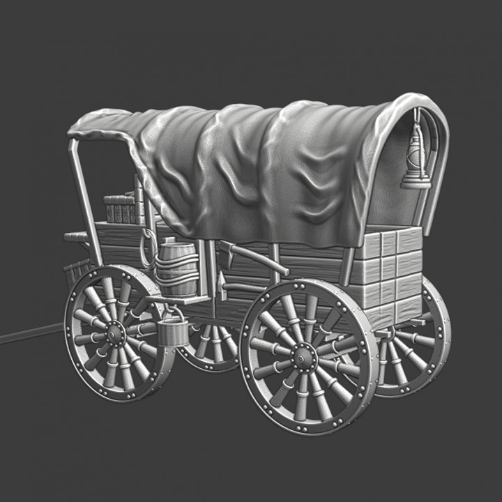 3D Printable Medieval transport wagon - with half cover by Northern ...