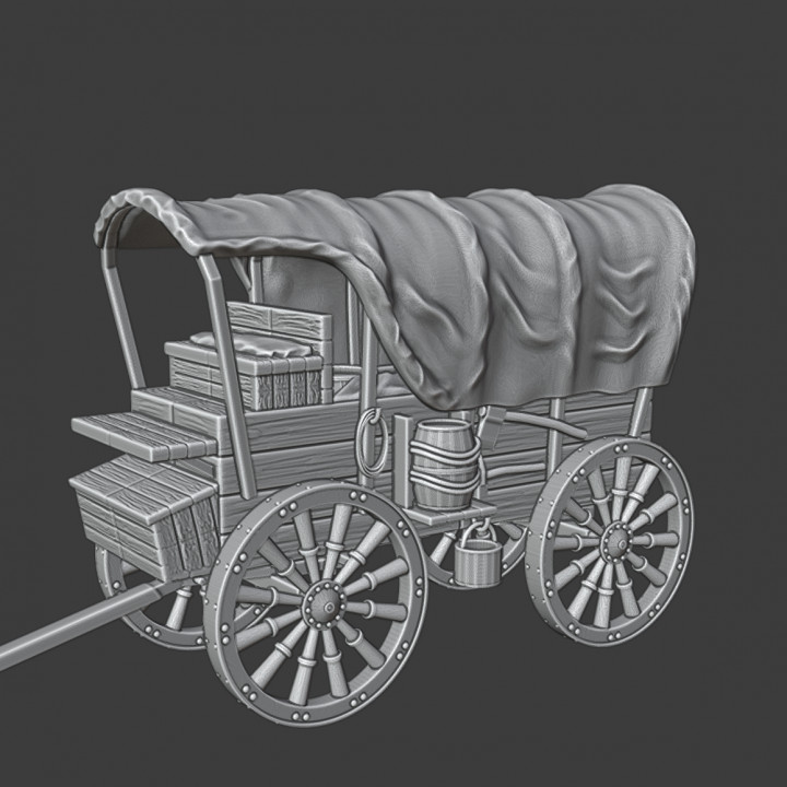 3D Printable Medieval transport wagon - with half cover by Northern ...