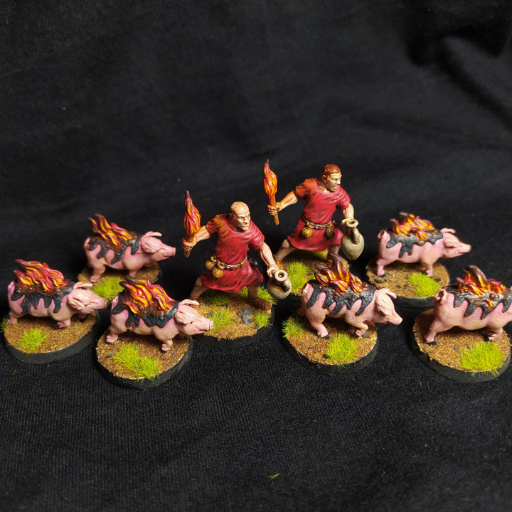 3D Print of Incendiary Pigs - Sons of Mars, Republic of Rome by maylozano
