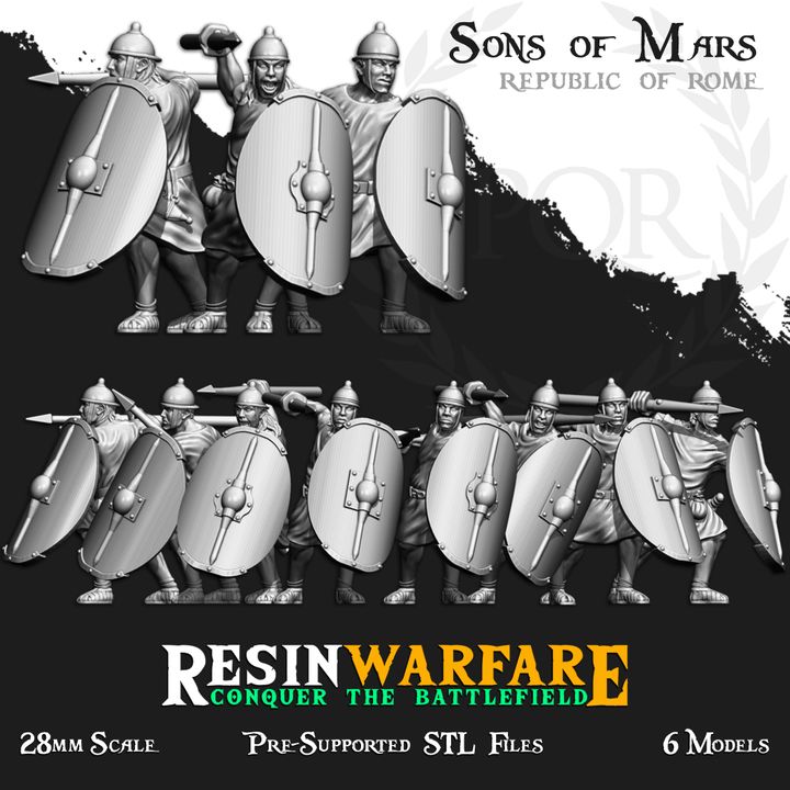 3D Printable Rorarii Spearmen - Sons of Mars, Republic of Rome by ...