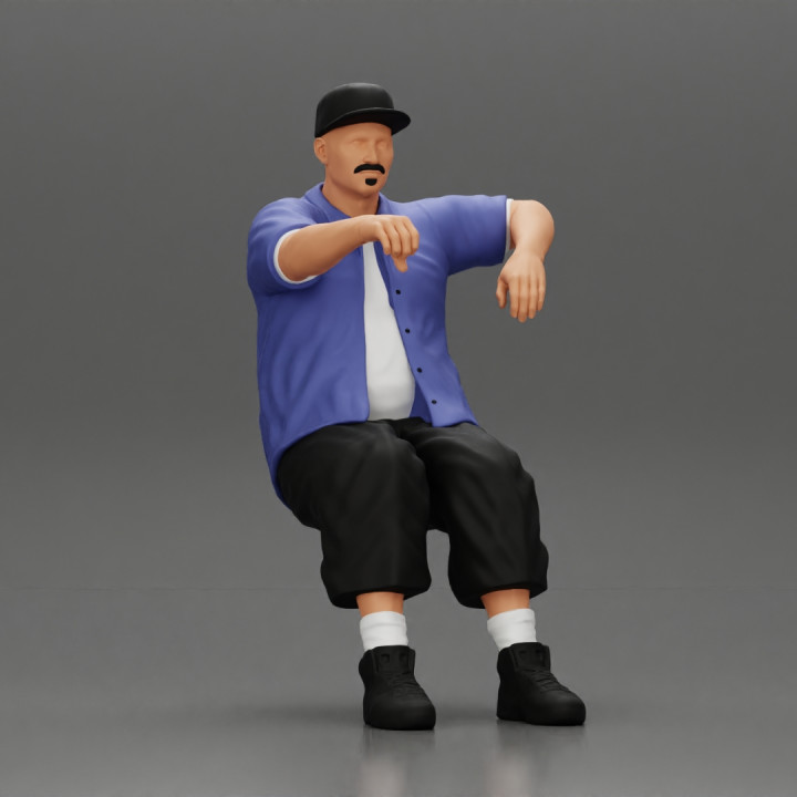 3D Printable gangster homie in cap with arm on window driving the car ...