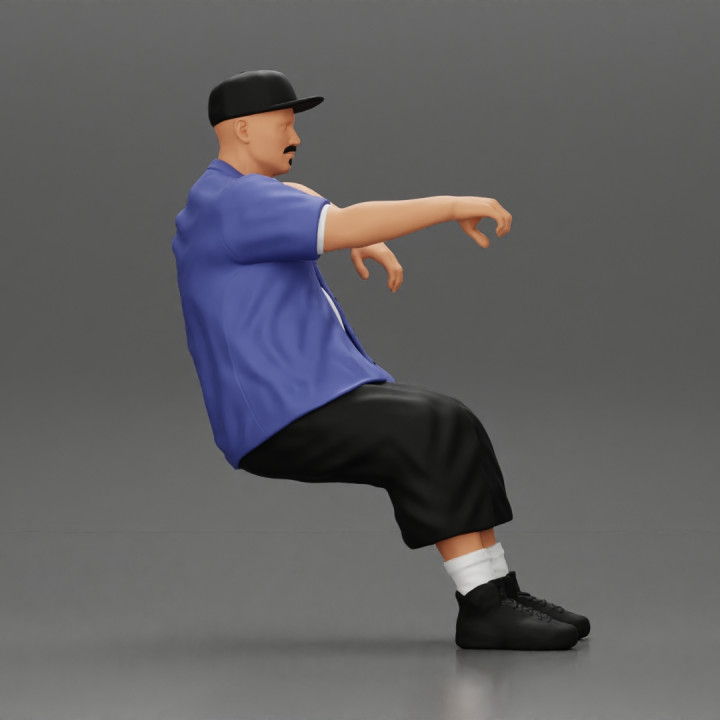 3D Printable gangster homie in cap with arm on window driving the car ...