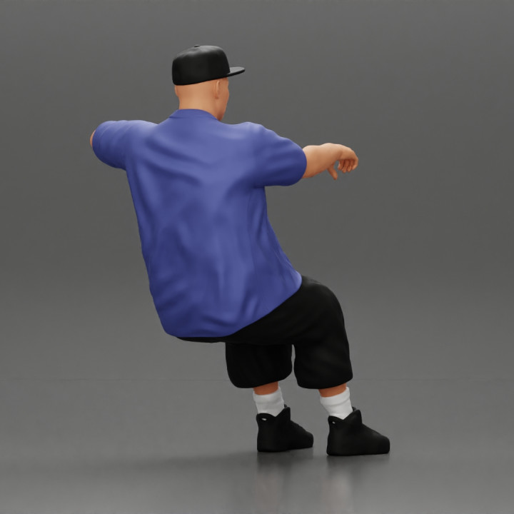 3D Printable gangster homie in cap with arm on window driving the car ...