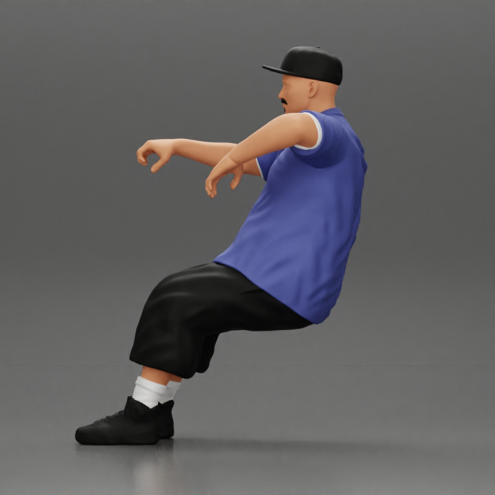 3D Printable gangster homie in cap with arm on window driving the car ...