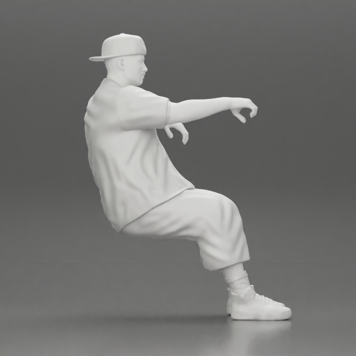 3D Printable gangster homie in cap backwards with arm on window driving ...