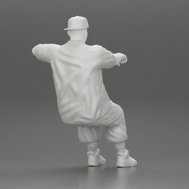 3D Printable gangster homie in cap backwards with arm on window driving ...