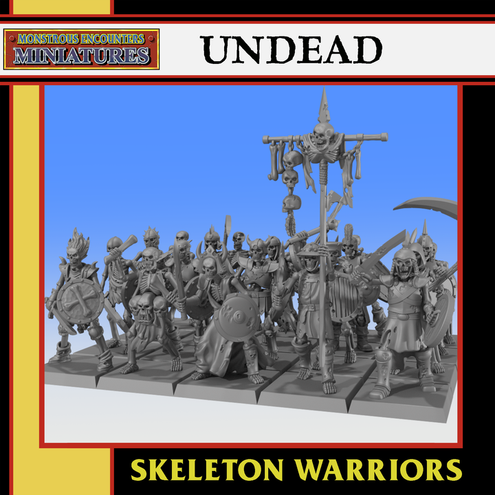 3D Printable UNDEAD: Skeleton Warriors Unit by Monstrous Encounters