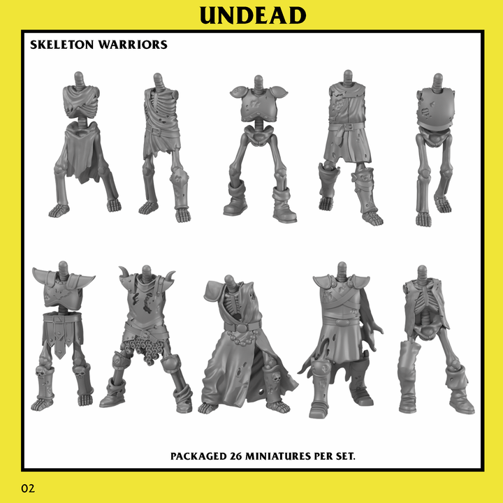 3D Printable UNDEAD: Skeleton Warriors Unit by Monstrous Encounters