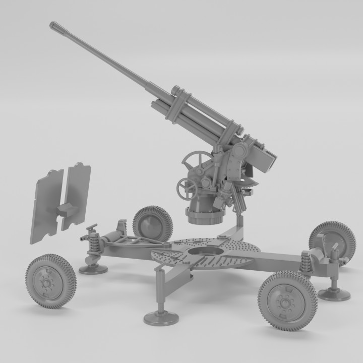 3D Printable 85mm K-52 heavy AA gun (USSR, WW2) by Wargame3d