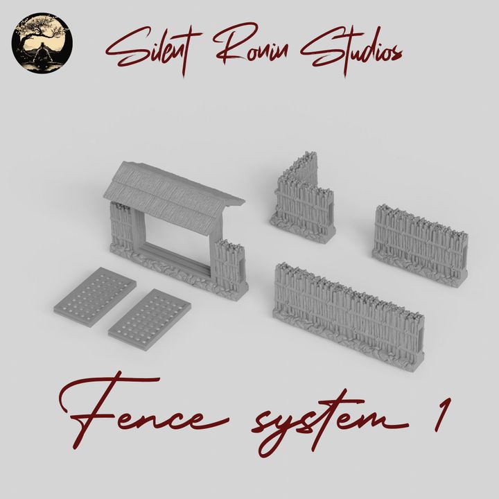 3D Printable Japanese Fence #1 by Silent Ronin Studios