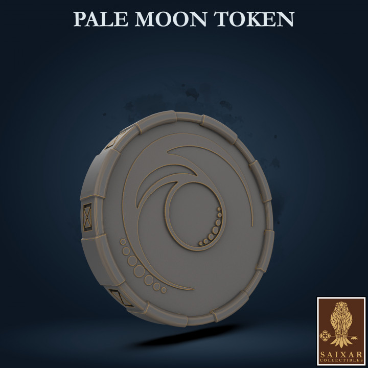 3D Printable Pale Moon Token by Saixar Collectibles