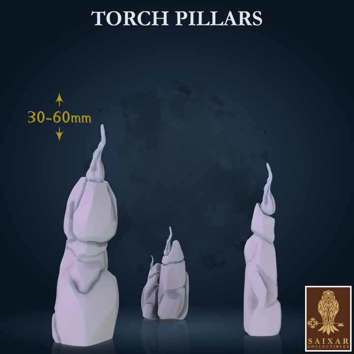 3D Printable Torch Pillars by Saixar Collectibles