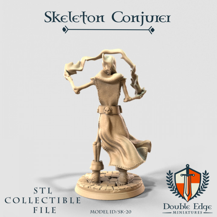 3D Printable Skeleton Conjurer by Double Edge Miniatures