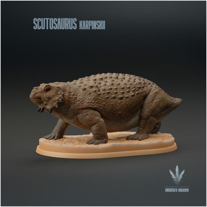 3D Printable Scutosaurus karpinskii : Walking by Miniature Museum