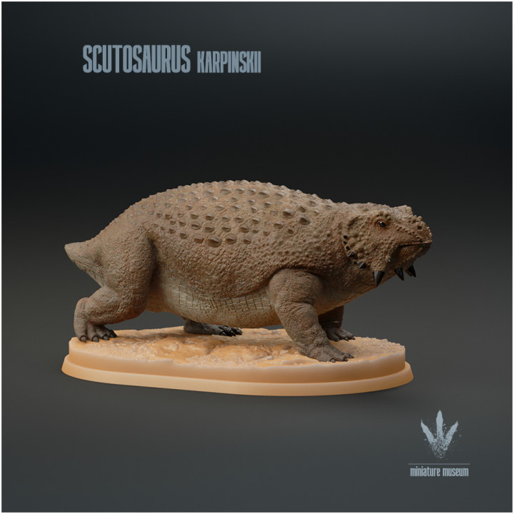 3D Printable Scutosaurus karpinskii : Walking by Miniature Museum