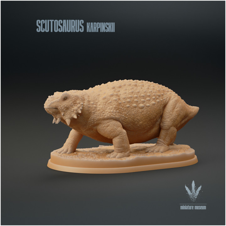 3D Printable Scutosaurus karpinskii : Walking by Miniature Museum