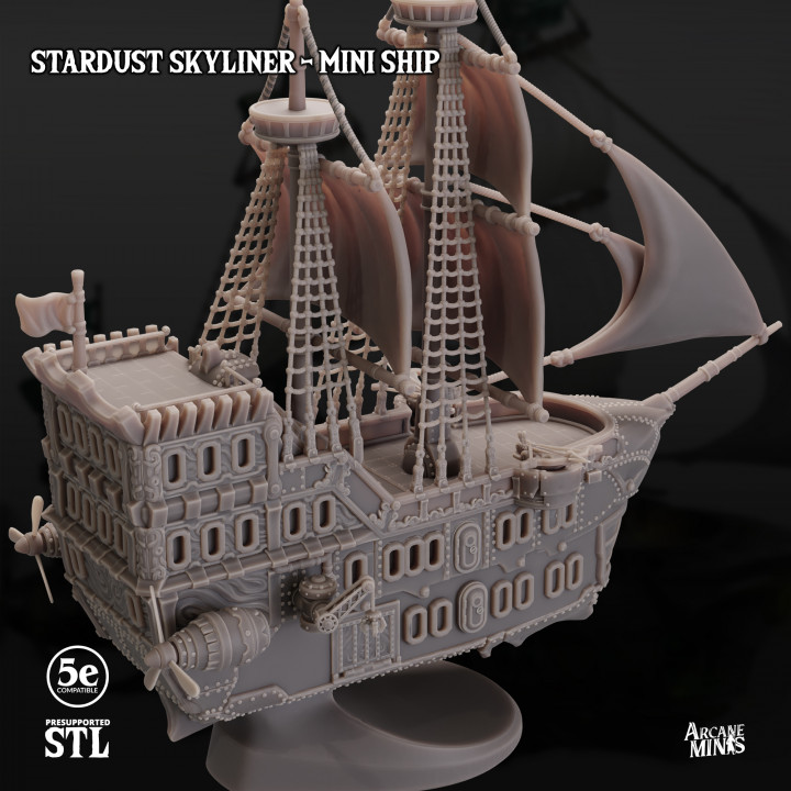 3D Printable Stardust Skyliner - Mini-Ship by Sordane Publishing