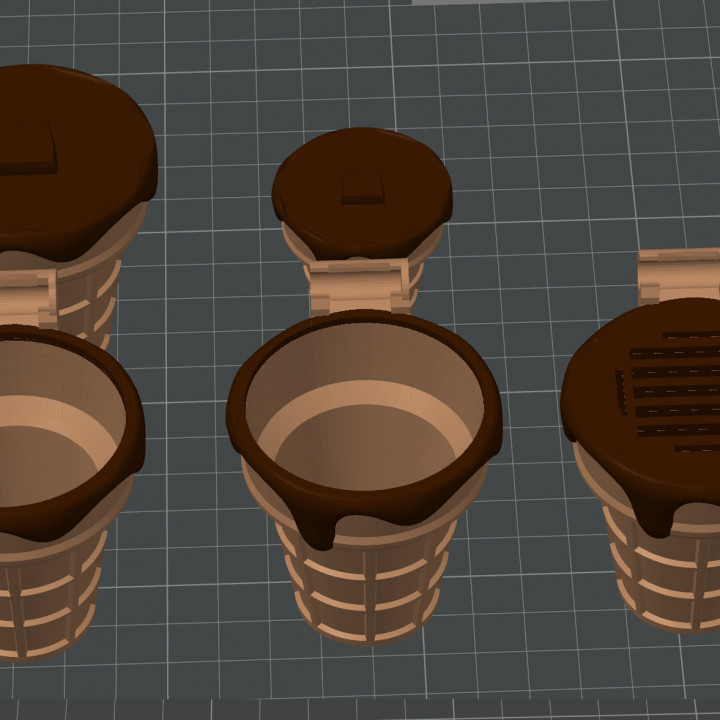 3D Printable Ice Cream Cat Container by MysticSaige