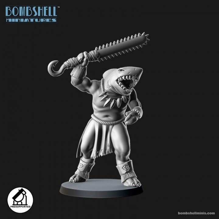 3D Printable Squal Shark Warrior by Bombshell Miniatures