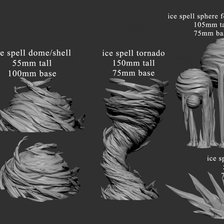3D Printable Ice Spells-Formations (7 piece) by Mini Monster Mayhem