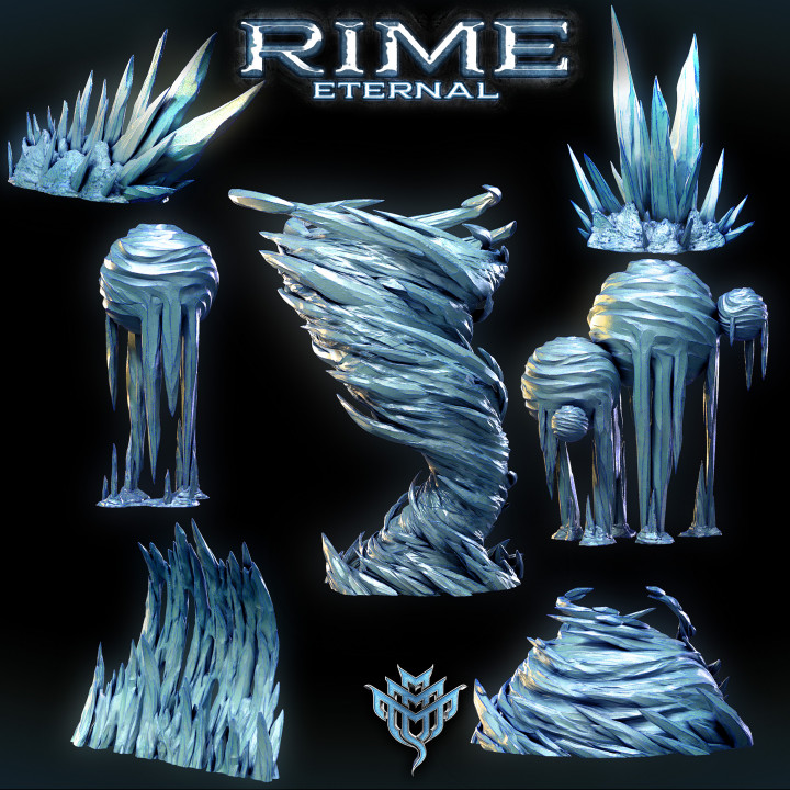 3D Printable Ice Spells-Formations (7 piece) by Mini Monster Mayhem