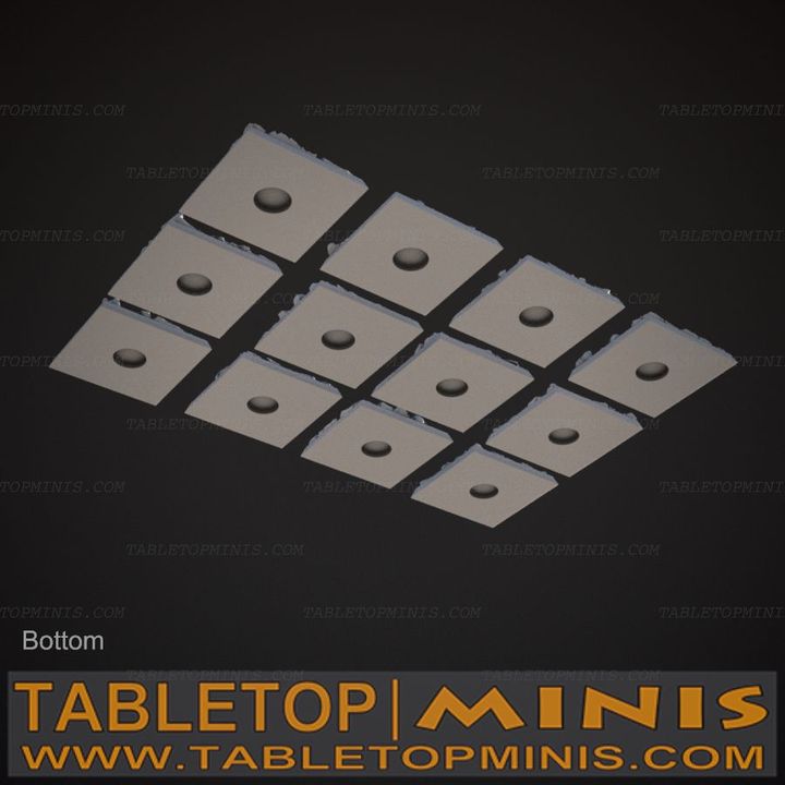 3D Printable Cracked Earth 40mm x 40mm Square Bases by TableTopMinis