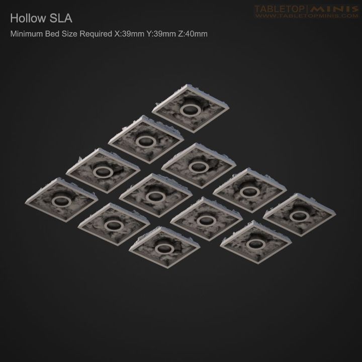 3D Printable Cracked Earth 40mm x 40mm Square Bases by TableTopMinis