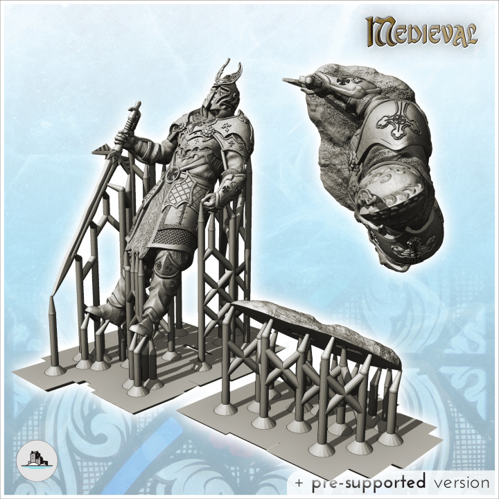 3D Printable Elite warrior with two-handed sword and full plate armor ...