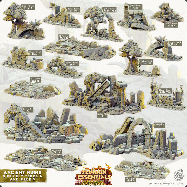 3D Printable Ancient Ruins Set (Pre-Supported) - Terrain Essentials by ...